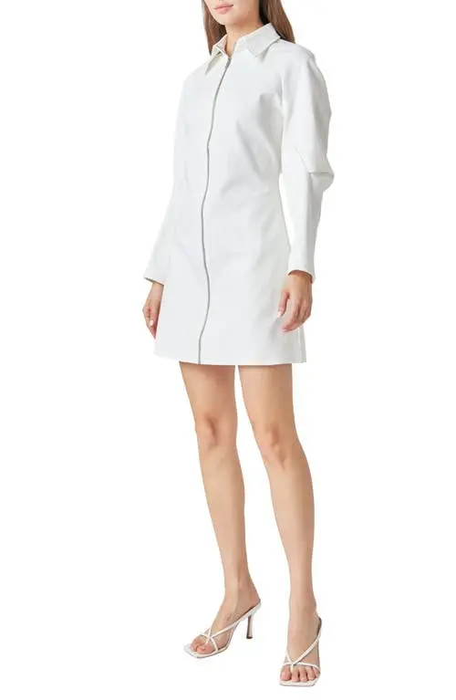 GREY LAB Long Sleeve Zip Minidress