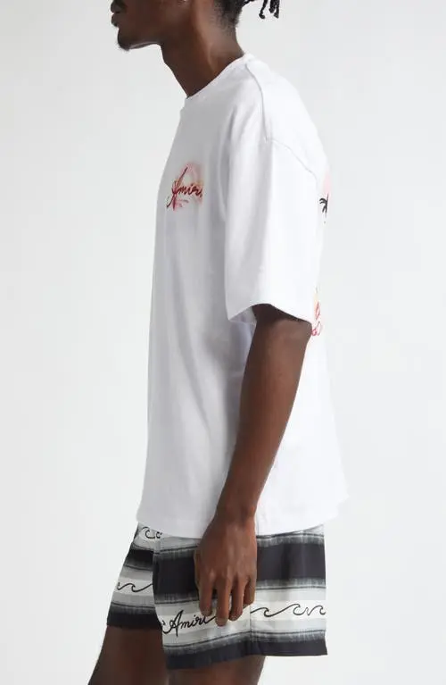 Amiri Oversize Airbrush Logo Graphic T-shirt