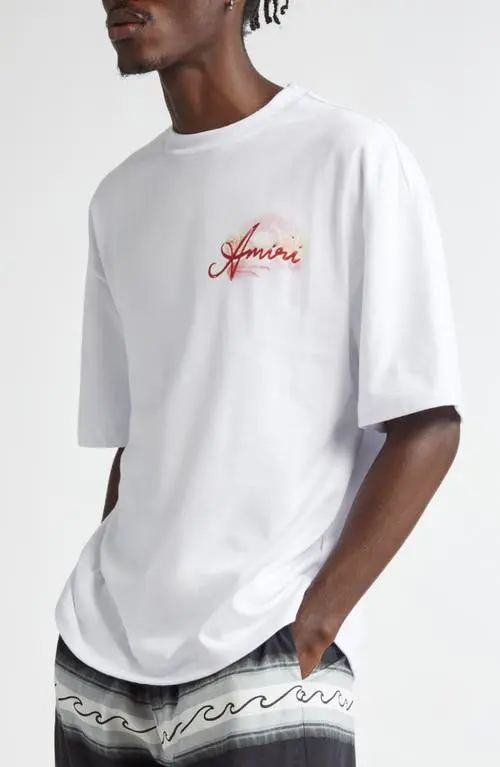 Amiri Oversize Airbrush Logo Graphic T-shirt