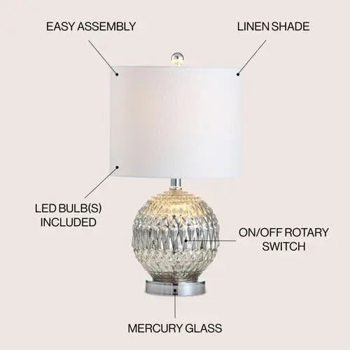 JONATHAN Y Krister Glass/metal Led Table Lamp