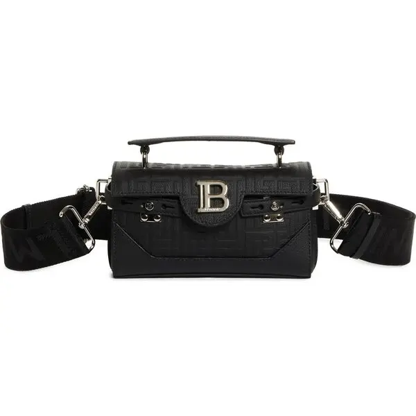 Balmain B-buzz 19 Monogram Handbag - Black