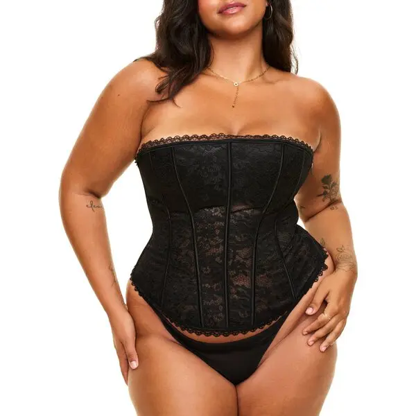 ADORE ME Hailey Lined Corset & G-string Set - Black