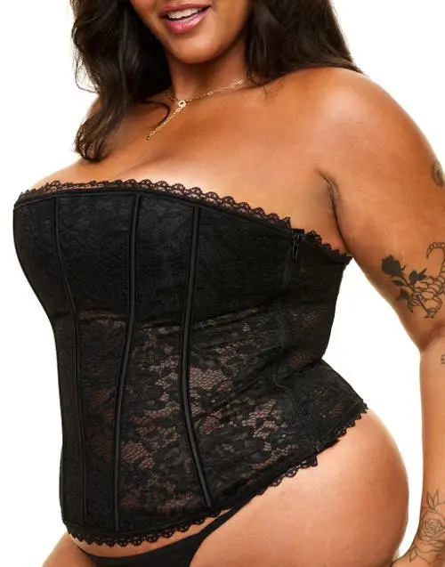 ADORE ME Hailey Lined Corset & G-string Set - Black