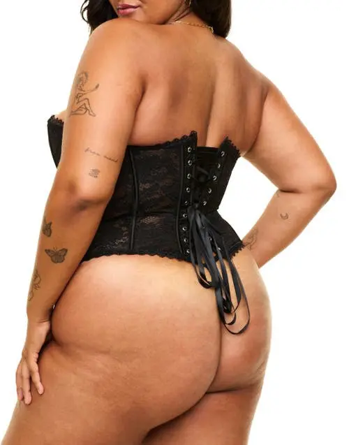 ADORE ME Hailey Lined Corset & G-string Set - Black