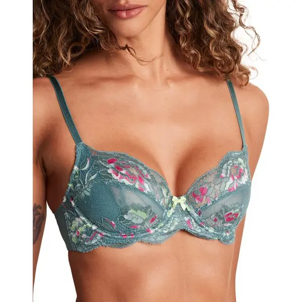 ADORE ME Chelsi Unlined Demi Bra - Floral Seafoam