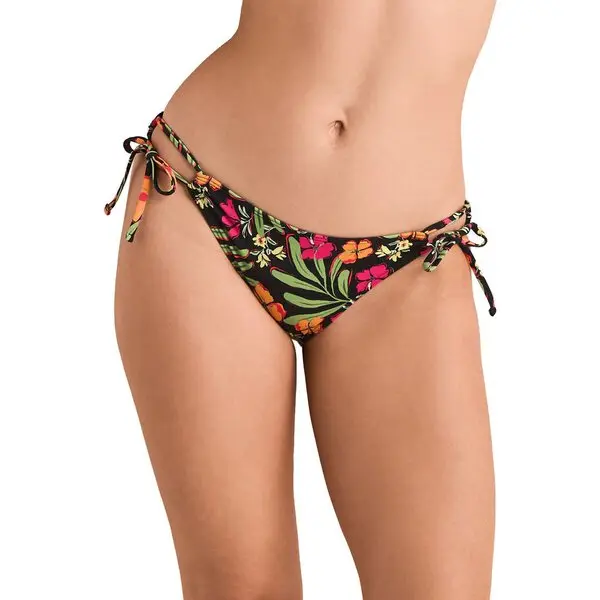 ADORE ME Tatiana Adjustable Side-tie Bikini Bottom - Tropical Black