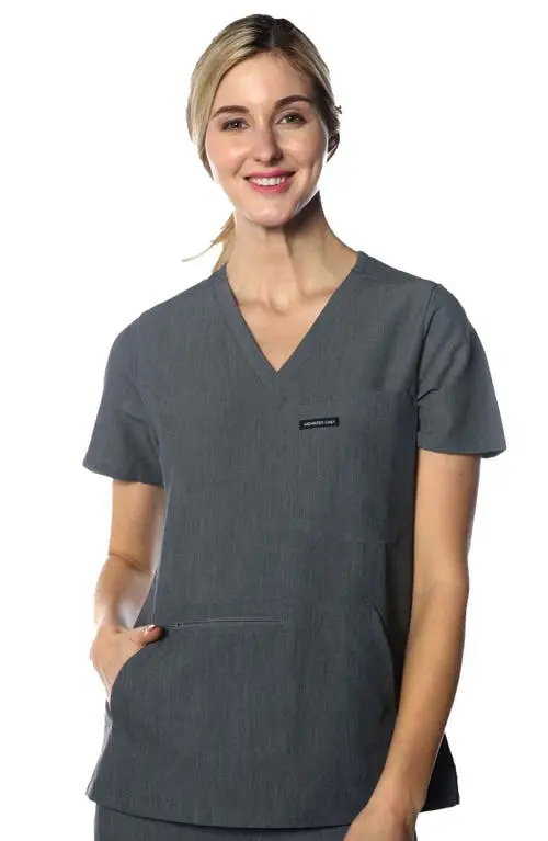 MEMBERS ONLY Cordoba 5-pocket Scrub Top - Graphite