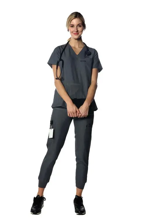 MEMBERS ONLY Cordoba 5-pocket Scrub Top - Graphite