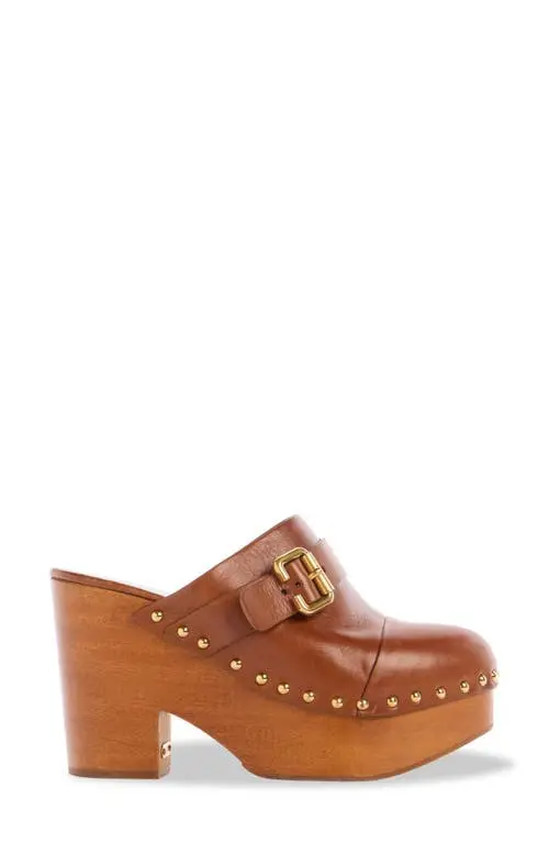 Chloé Jeanette Platform Clog - 27t Ginger Brown