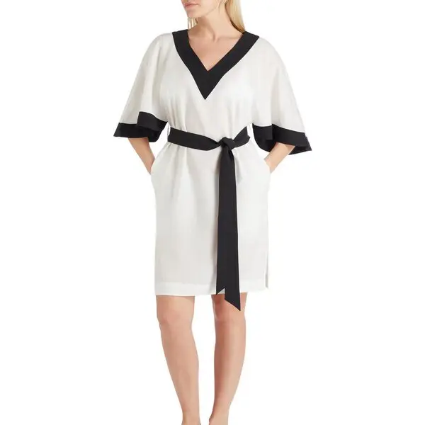 VALIMARE Casia Belted Cover-up Dress - Off White