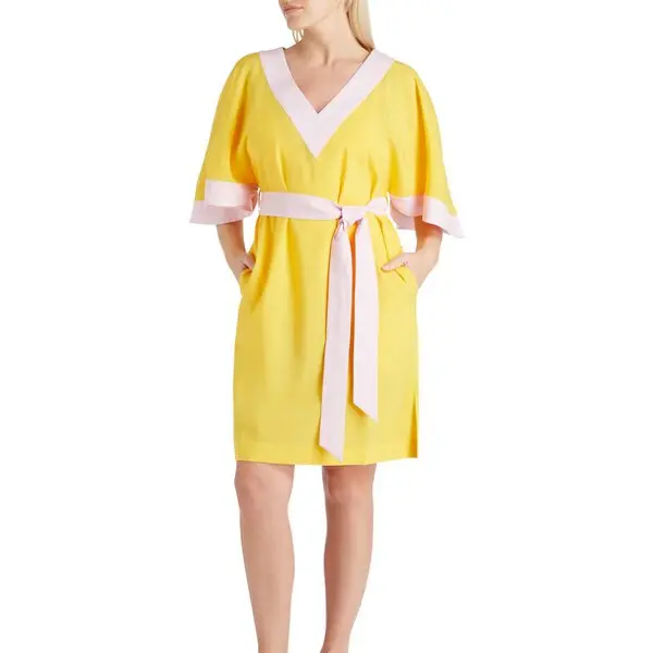 VALIMARE Casia Belted Cover-up Dress - Yellow