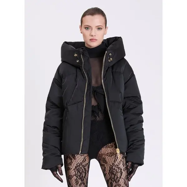Nicole Benisti Montague Satin Puffer Jacket - Black