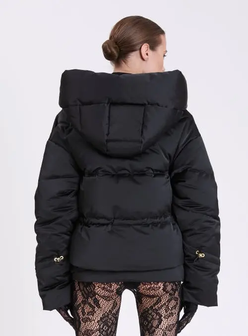 Nicole Benisti Montague Satin Puffer Jacket - Black