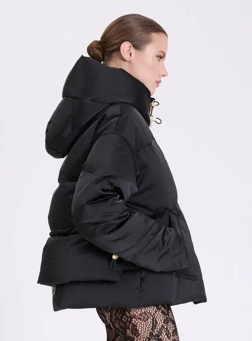 Nicole Benisti Montague Satin Puffer Jacket - Black