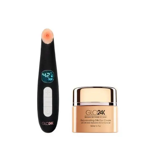 GLO24K Triple Action Eye Care Therapy Wand + 24k Eye Cream - Na