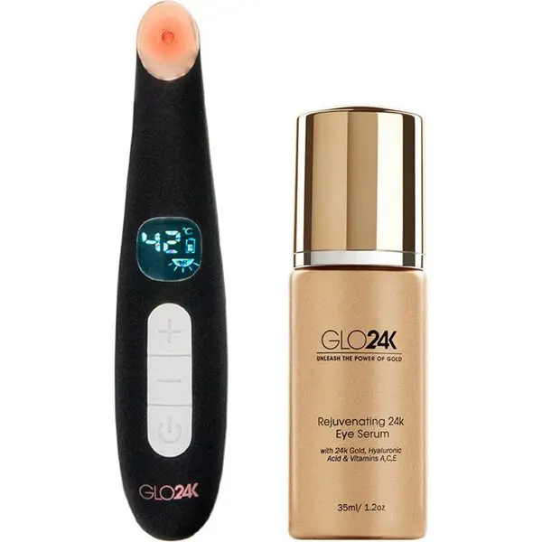 GLO24K Triple Action Eye Care Therapy Wand + 24k Eye Serum - Na