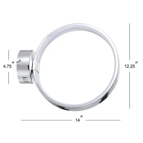 JONATHAN Y Nathaniel Dimmable Integrated Led Metal Wall Sconce - Chrome