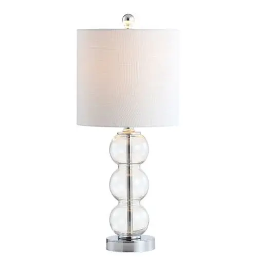JONATHAN Y February Glass/metal Led Table Lamp - Clear/chrome