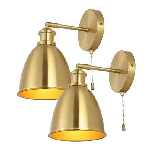 JONATHAN Y Hudson 1-light Farmhouse Bohemian Iron Led Sconce - Brass Gold