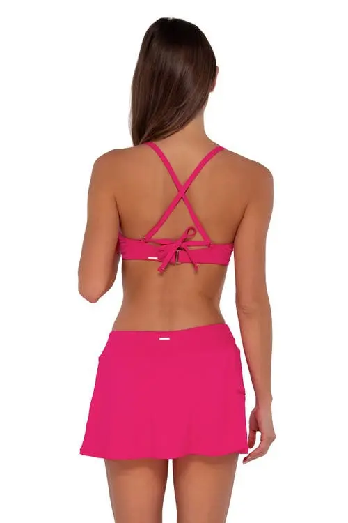 SUNSETS Sporty Swim Skirt Bottom - Begonia Sandbar Rib