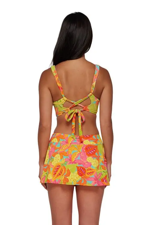 SUNSETS Sporty Swim Skirt Bottom - Citrus Grove Sandbar Rib