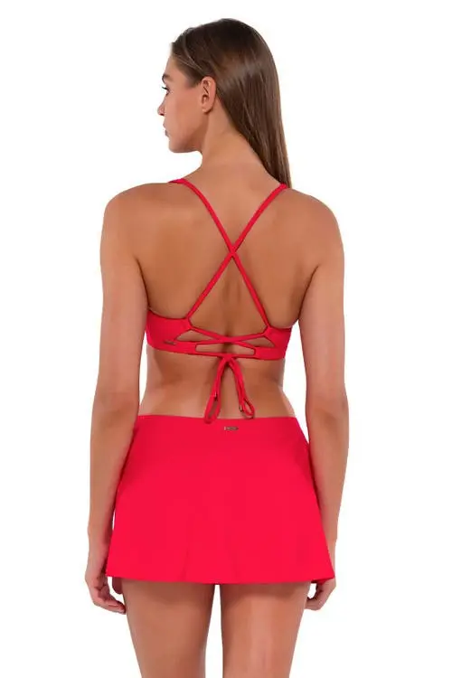 SUNSETS Sporty Swim Skirt Bottom - Geranium