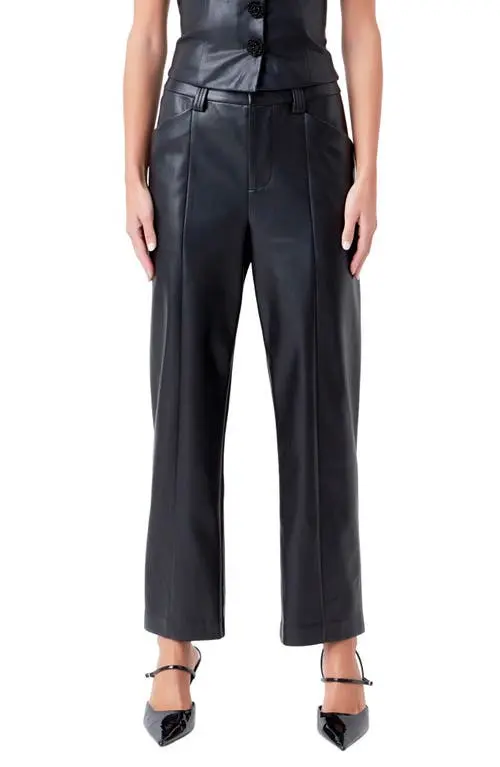 Endless Rose Faux Leather Tapered Pant