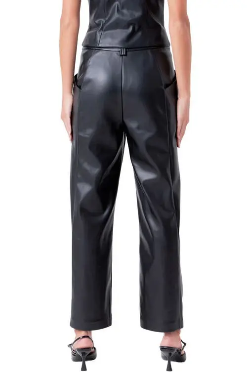 Endless Rose Faux Leather Tapered Pant