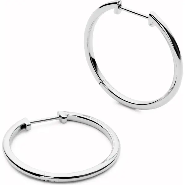 ANA LUISA Slim Endless Hoop Earrings - Silver