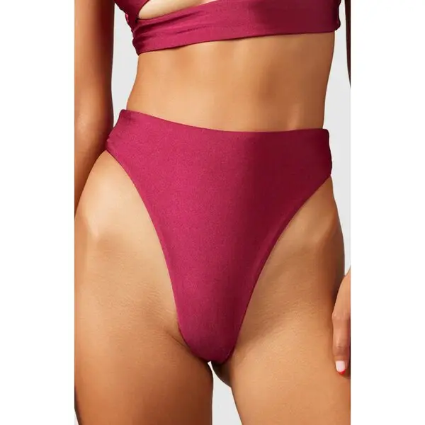 MBM SWIM Wish Thong Bikini Bottom - Berry