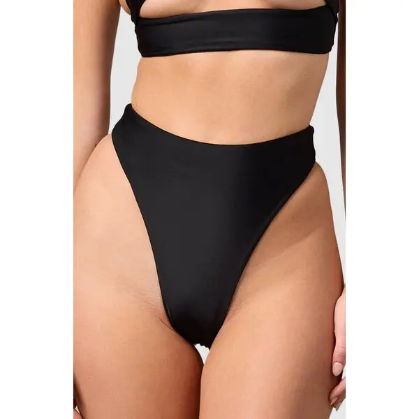 MBM SWIM Wish Thong Bikini Bottom - Black