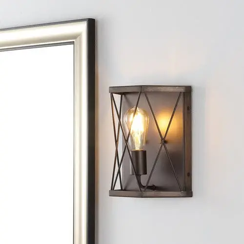 JONATHAN Y Liam 1-light Rustic Farmhouse Iron Led Sconce