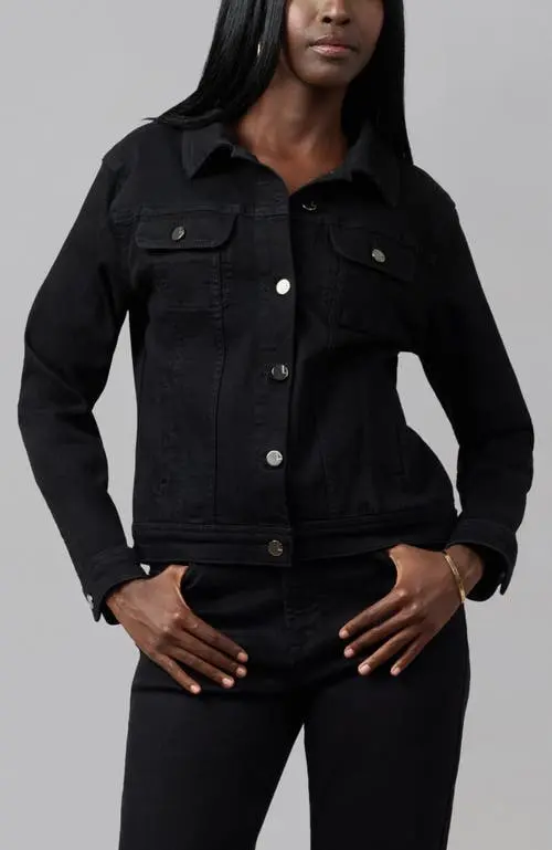 LOLA DENIM Gabriella Classic Denim Jacket - Black