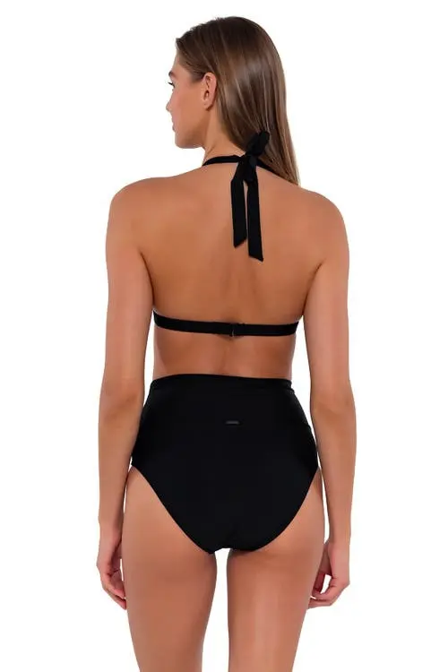SUNSETS Hannah High Waist Bikini Bottom - Black