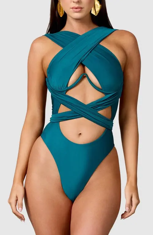 MBM SWIM Bella One-piece Swimsuit - Midnight Green