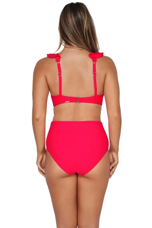 SUNSETS Capri High Waist Bikini Bottom - Geranium