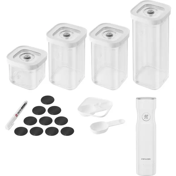 ZWILLING Fresh & Save 6-piece Cube Set & Vacuum Pump Set - White