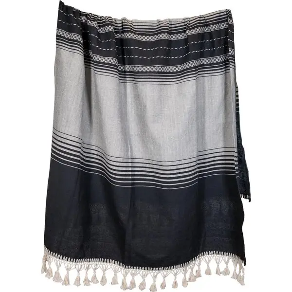 VERVE CULTURE Mexican Blanket - Black And White