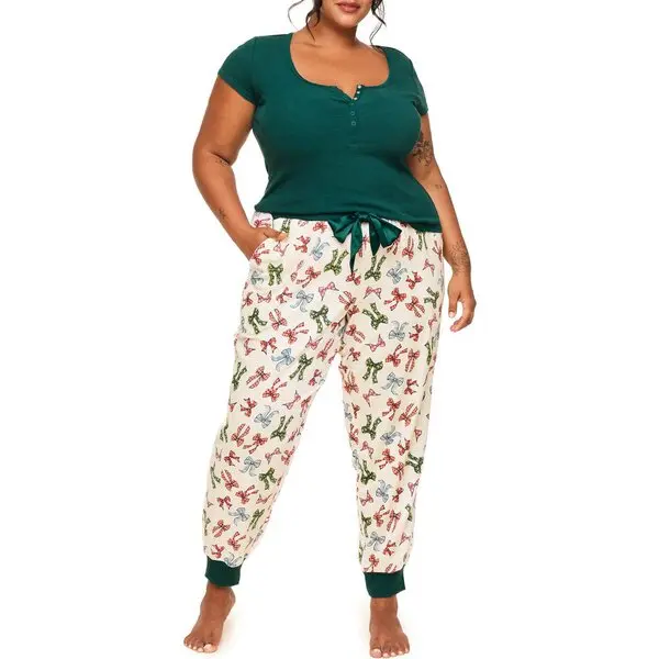 ADORE ME Caileigh T-shirt & Joggers Pajama Set - Light Beige