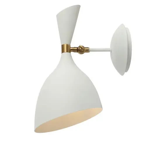 JONATHAN Y Josef Iron Retro Led Wall Sconce - White/brass Gold