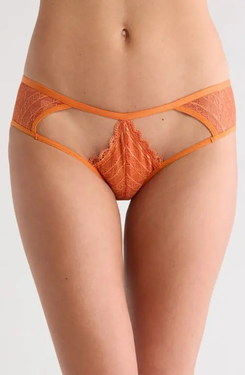 HAUTY Playing Koi Cutout Lace Thong - Orange