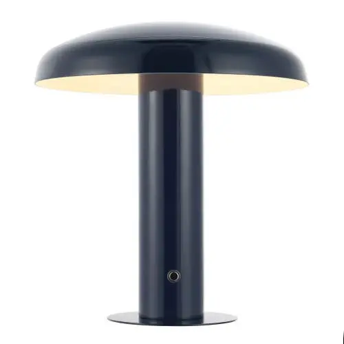 JONATHAN Y Suillius Contemporary Bohemian Rechargeable/cordless Iron Dimmable Integrated Led Mushroom Table Lamp - Navy