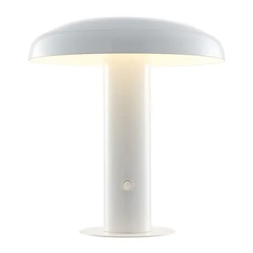 JONATHAN Y Suillius Contemporary Bohemian Rechargeable/cordless Iron Dimmable Integrated Led Mushroom Table Lamp - White
