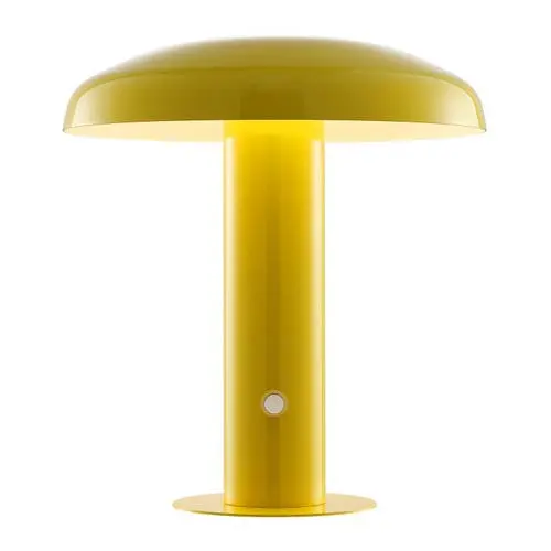 JONATHAN Y Suillius Contemporary Bohemian Rechargeable/cordless Iron Dimmable Integrated Led Mushroom Table Lamp - Yellow