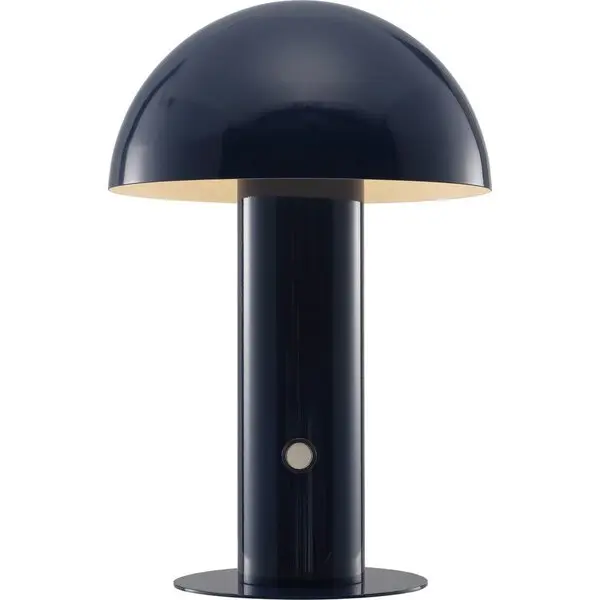 JONATHAN Y Boletus Contemporary Bohemian Rechargeable/cordless Iron Integrated Portable Led Mushroom Table Lamp - Navy