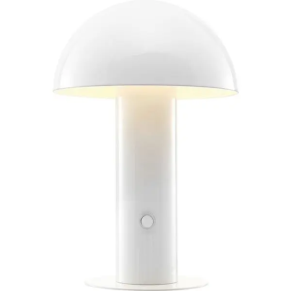 JONATHAN Y Boletus Contemporary Bohemian Rechargeable/cordless Iron Integrated Portable Led Mushroom Table Lamp - White