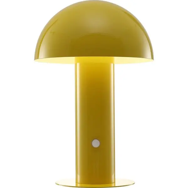 JONATHAN Y Boletus Contemporary Bohemian Rechargeable/cordless Iron Integrated Portable Led Mushroom Table Lamp - Yellow
