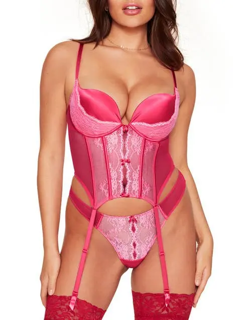 ADORE ME Renea Push Up Plunge Bustier - Dark Pink
