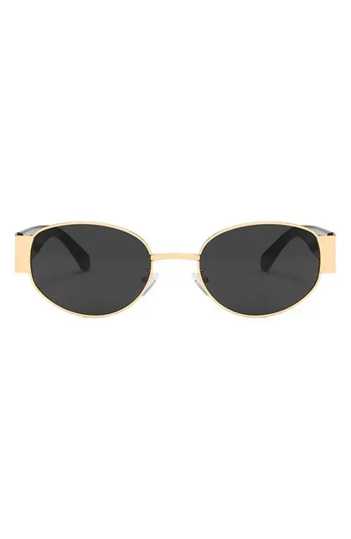FIFTH & NINTH Elliot Oval Sunglasses - Black/gold
