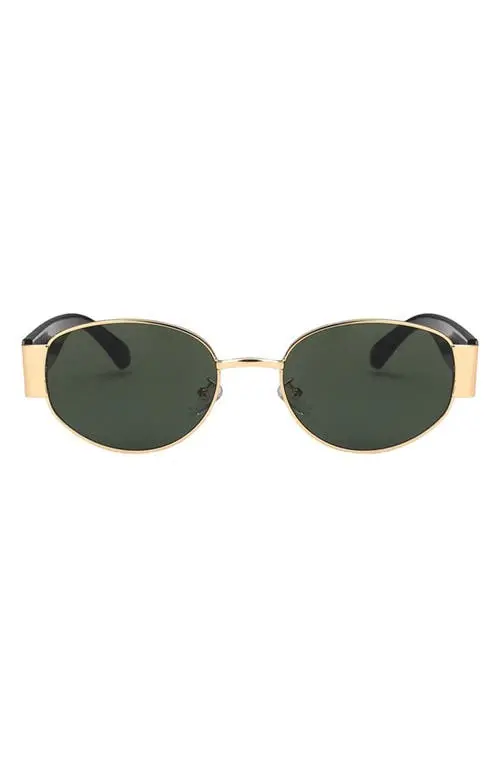 FIFTH & NINTH Elliot Oval Sunglasses - Dark Green/gold